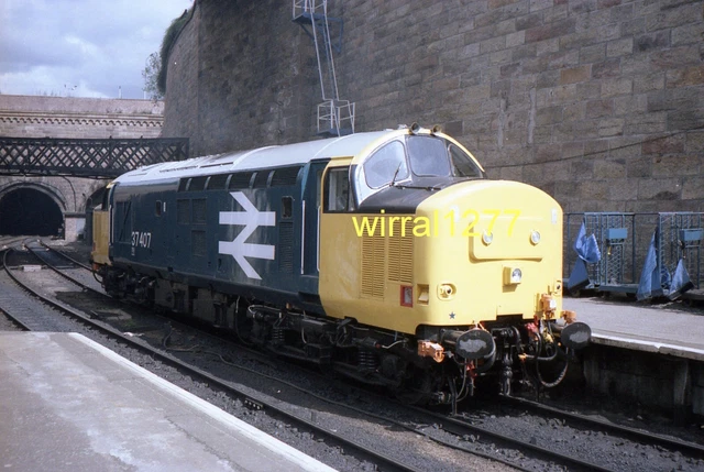 ORIGINAL RAILWAY PHOTOGRAPHIC negative Class 37 37407 at Glasgow Queen ...
