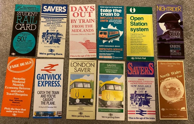BRITISH RAIL INFORMATION TIMETABLES AND LEAFLETS x 12 BUNDLE JOB LOT £4 ...