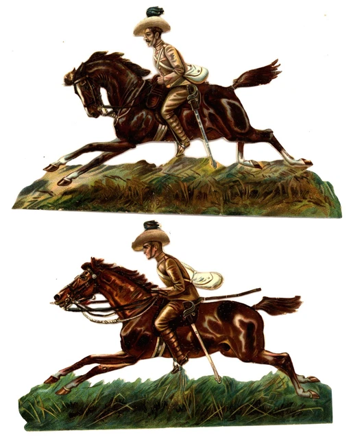 HARRY PAYNE, HORSES, soldiers, Boer War, die cut paper scrap Victorian ...