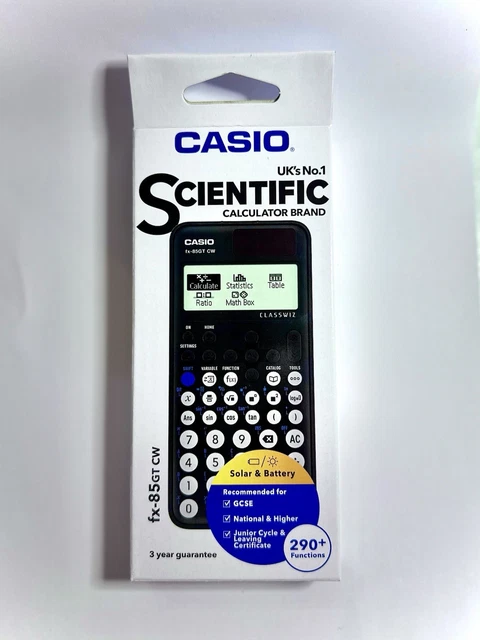CASIO SCIENTIFIC CALCULATOR School GCSE Black FX-85GT CW New Updated ...