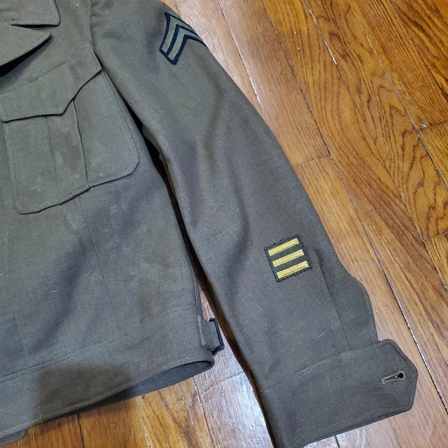 VINTAGE WWII US Army Field Ike Jacket Mens 34R Wool OD Franklin Clothes ...