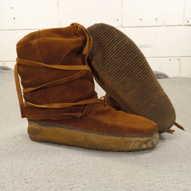 STEGER MUKLUKS MENS 13 Brown Suede Moc Toe Insulated Winter Boots Snow ...