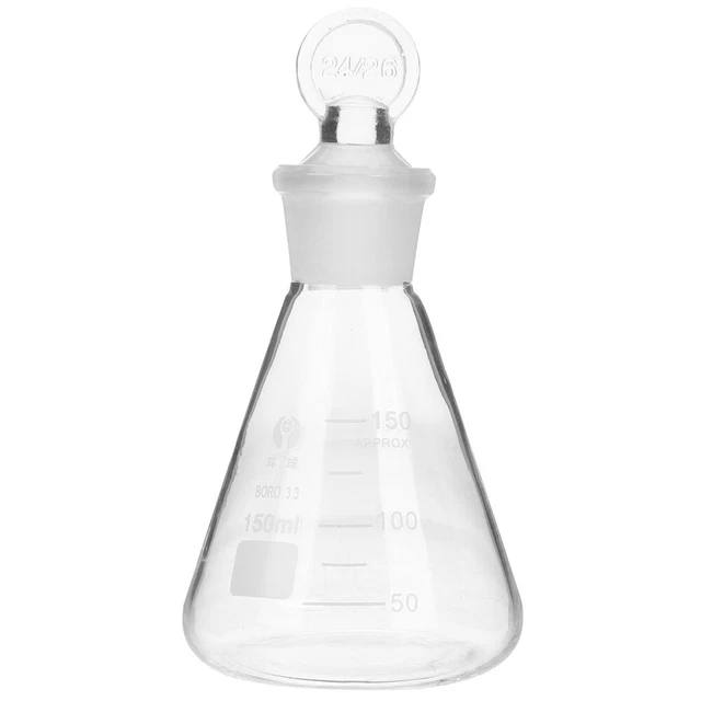 ERLENMEYER FLASK STOPPER Science Beakers Laboratory Glassware Set £11. ...