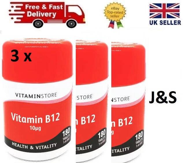 3 X VIT Store Vitamin B12 10ug Tablets 180s £16.79 - PicClick UK
