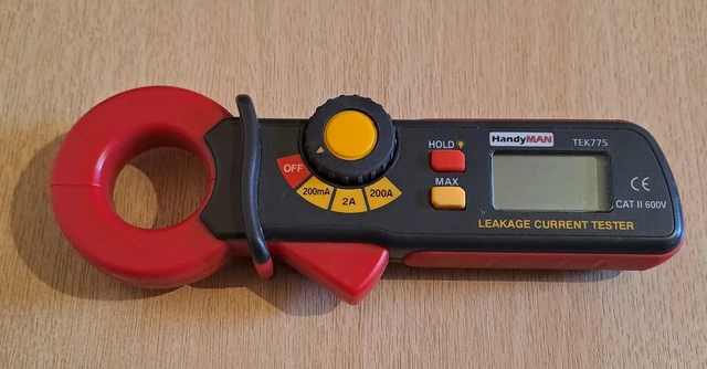 MINI AC EARTH Leakage Current Clamp Meter Tester 200mA - 200A Handyman ...