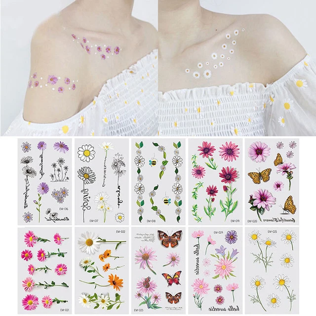 TEMPORARY TATTOO STICKER Waterproof Fake Kids Girls Body Art Floral ...