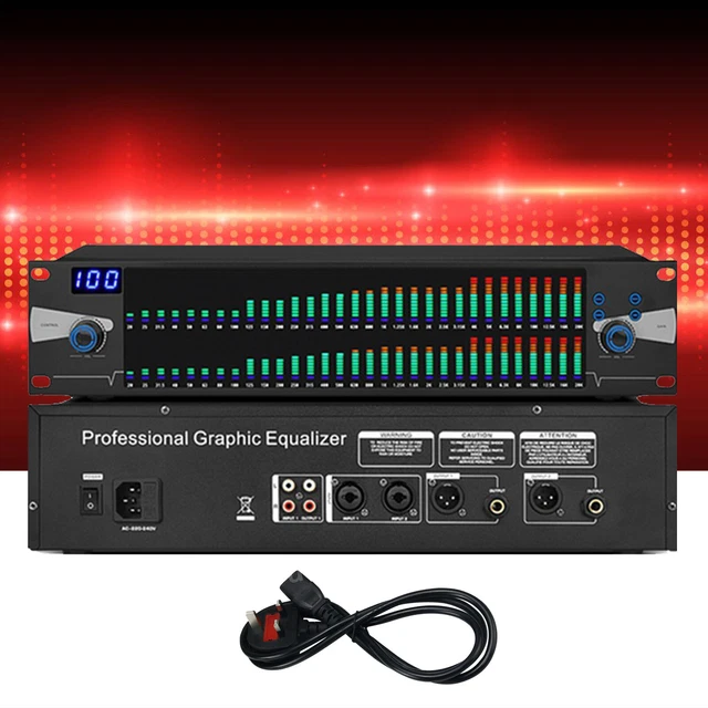 UK PRO GRAPHIC Equalizer Digital Equalizer Dual 31-Band Spectrum Display Black £116.00 - PicClick UK