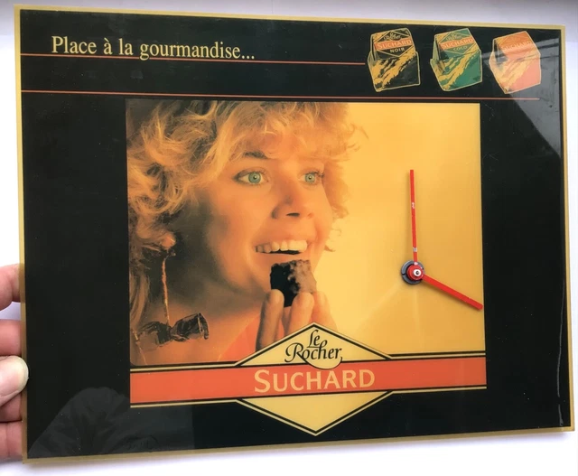 HORLOGE MURALE VINTAGE Chocolat Suchard Le Rocher Old Chocolate Wall ...