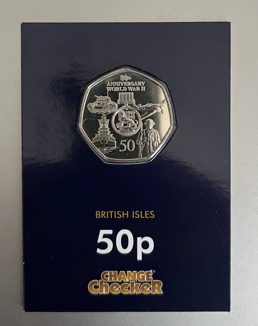 GIBRALTAR 2025 50P coin 80th Anniversary of the end of World War II UNC ...