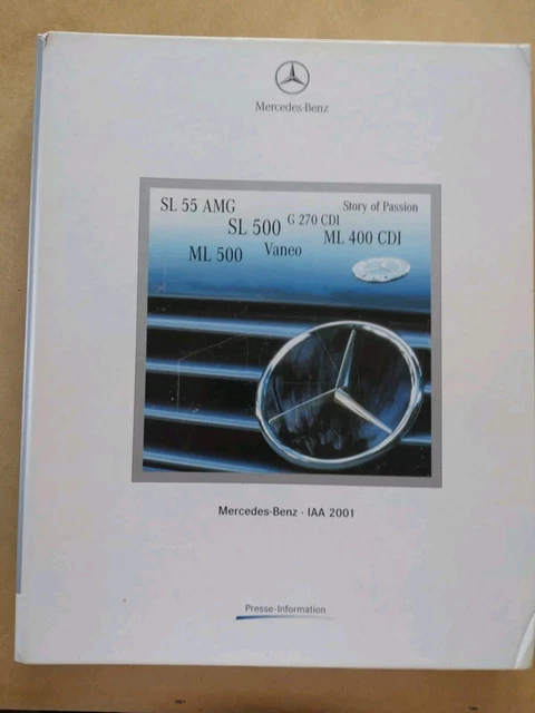 MERCEDES BENZ PRESSEMAPPE Ordner IAA 2001 mit Fotos + CD SL 500 SL 55 ...