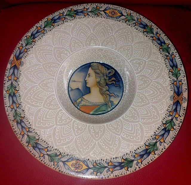 RARE PLAT ITALIE Deruta Italy Antonio Margaritelli Portrait Femme EUR ...