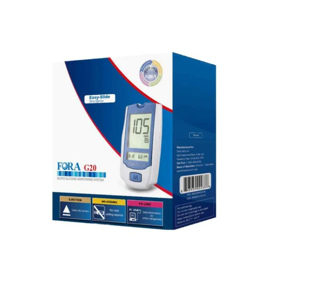 SET TESTEUR DE Glycémie FORA G20 avec 110 lancets et 50 bandelettes ...