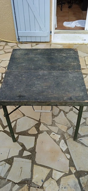 TABLE MILITAIRE PLIANTE de commandement armee francaise bon etat EUR 25 ...