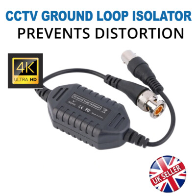 CCTV BALUN GROUND Loop Isolator Coaxial BNC Male to Female for UK Audio ...