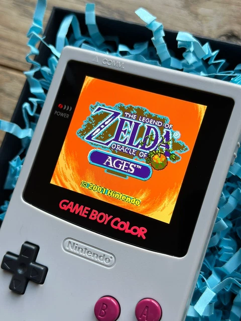 NINTENDO GAMEBOY COLOUR with Backlit IPS Screen Mod Custom DMG Grey ...
