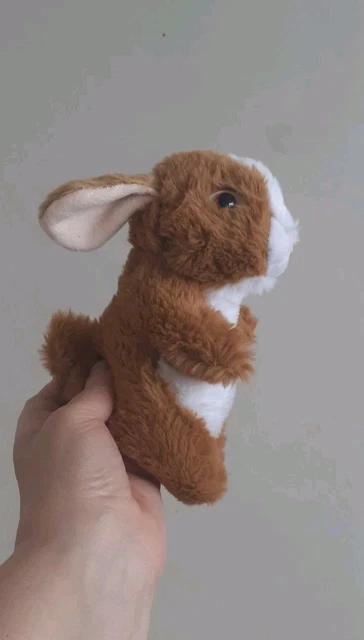 LIVING NATURE RABBIT Babies Brown White Cute Bunny Plush Soft Toy 17cm ...