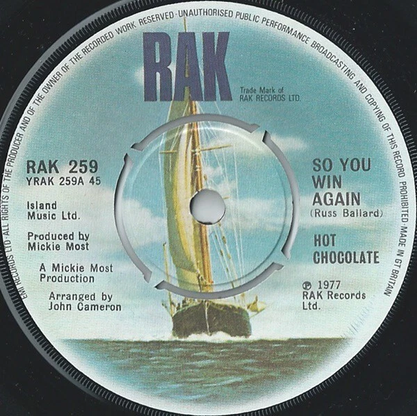 CHOCOLAT CHAUD - So You Win Again (7", Single) EUR 11,86 - PicClick FR