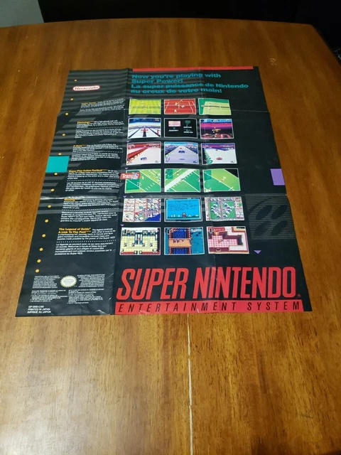 VINTAGE SUPER NINTENDO System (SNES) Classic Poster 16x21 (15.5 x 21.5 ...