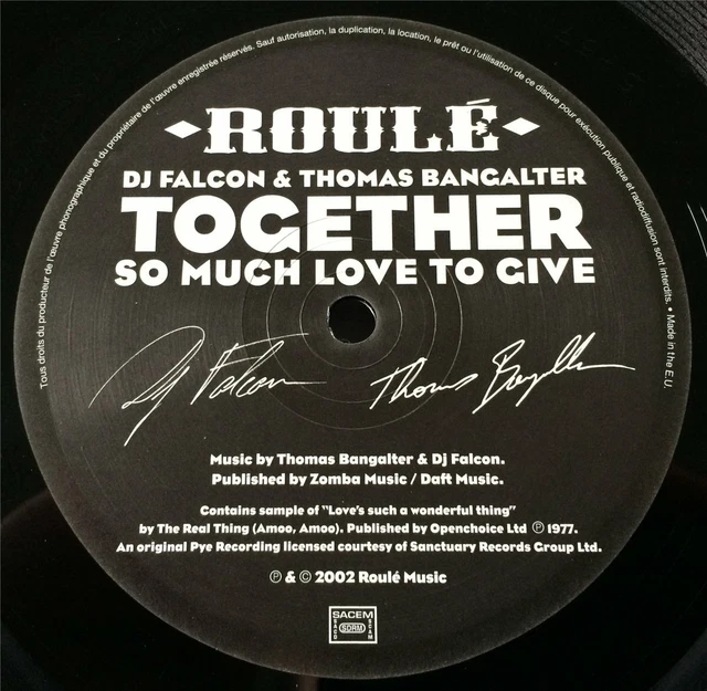 DJ FALCON & Thomas Bangalter So Much Love To Give 12 " Vinyle 2015 ...