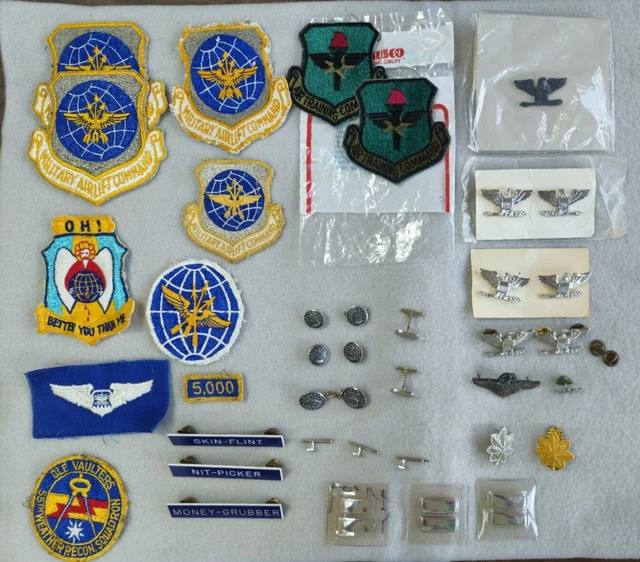LOT VINTAGE AIR Force Enlisted Insignia Pins Patches, Lt Col - 1960s ...