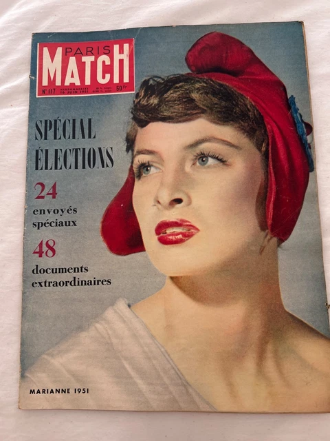 MAGAZINE / REVUE Paris Match n° 117 du 16/06/1951 spécial élections ...