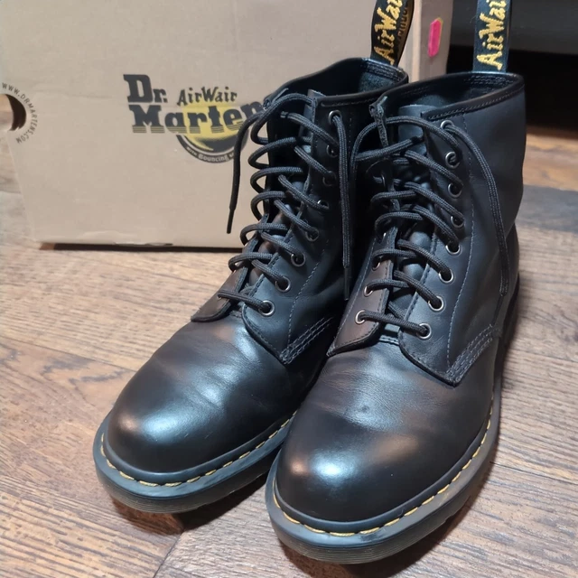 DR DOCTOR MARTEN Black Nappa Leather 1460 Style Boots Size 8 £29.99 ...