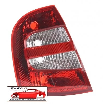 FANALE POSTERIORE SX Bianco/Rosso Per Skoda Fabia 5Porte 01/2000>03/ ...