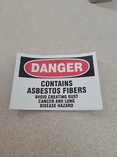 OSHA DANGER CONTAINS ASBESTOS| Laminated Vinyl Decal Sticker Safety ...