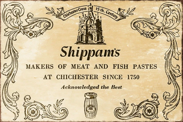 SHIPPAM'S MEAT PASTE Advert Vintage Retro style Metal Sign, Chichester ...
