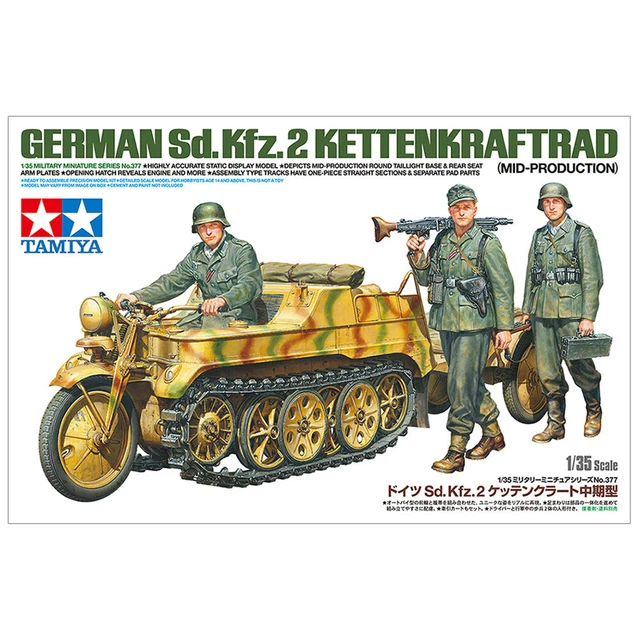 TAMIYA GERMAN SD.KFZ. 2 Kettenkraftrad Half Track Model Kit 35377 Scale ...