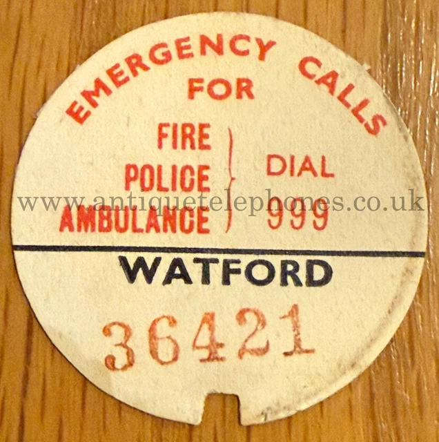 GENUINE GPO TELEPHONE dial label WATFORD 36421 BB £6.96 - PicClick UK