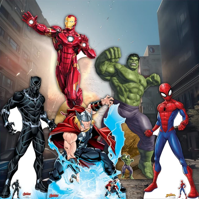 OFFICIEL MARVEL SUPER Hero Life Sized Carton Découpes Avengers Hulk ...