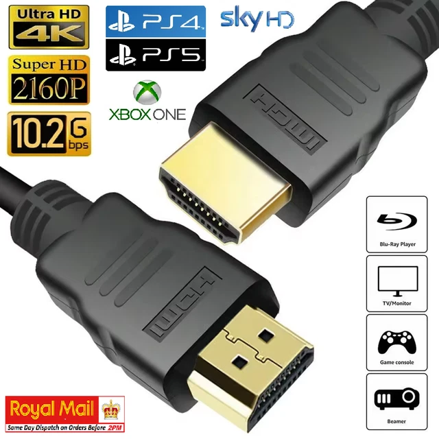 PREMIUM 4K HDMI Cable 2.1 High Speed Gold Plated Lead 2160P 3D Hdtv Ps4 ...