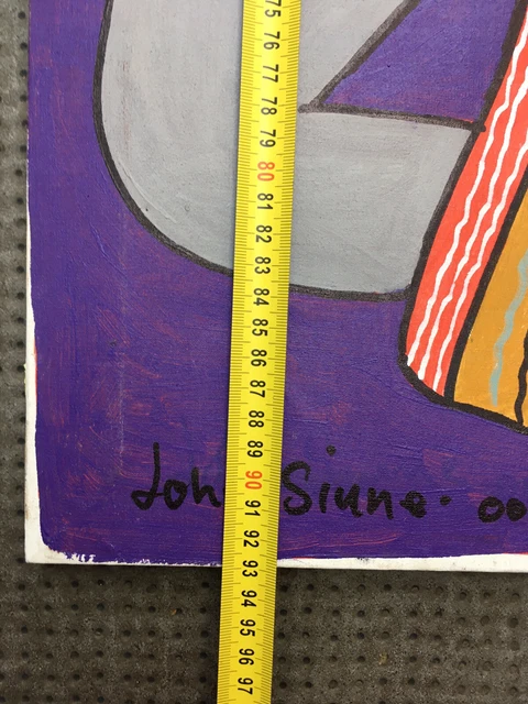 TRÈS BELLE PEINTURE Sur Toile Dessin Art Brut Outsider 2009 John Siune ...