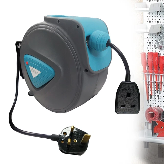 HEAVY DUTY ELECTRICAL Cable Reel Extension 230V Retractable mains Lead ...