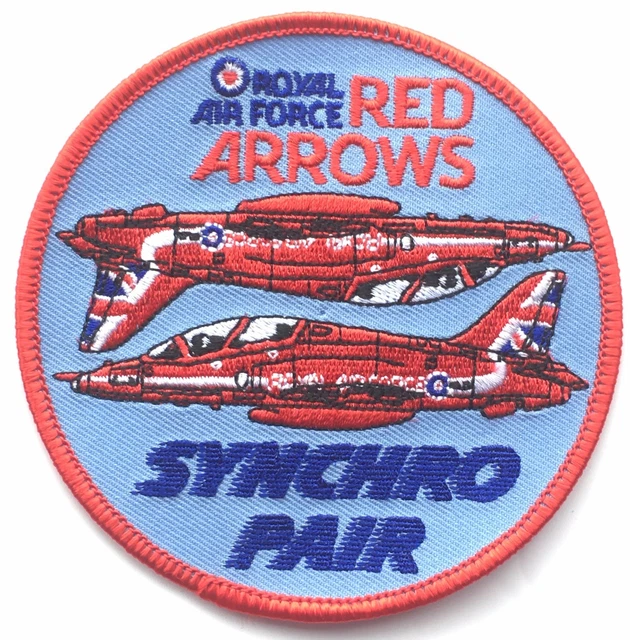 RAF RED ARROWS Synchro Pair Royal Air Force Military Embroidered Patch ...