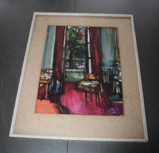BRUNO MÜLLER-LINOW AQUARELL Gemälde 30,5x40 cm hinter Glas gerahmt von 1970 EUR 1.189,00 ...