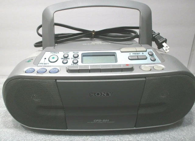 SONY CFD-S01 CD Cassette AM/FM Radio Portable Boombox Stereo Player ...