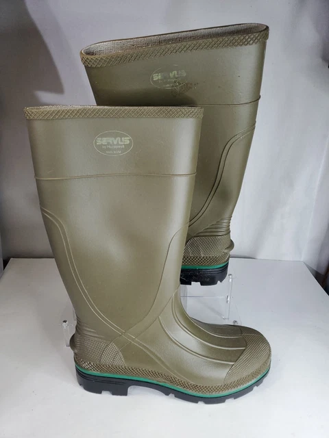 SERVUS BY HONEYWELL Made in USA 16" Green Rubber Soft Toe Boots Men's ...