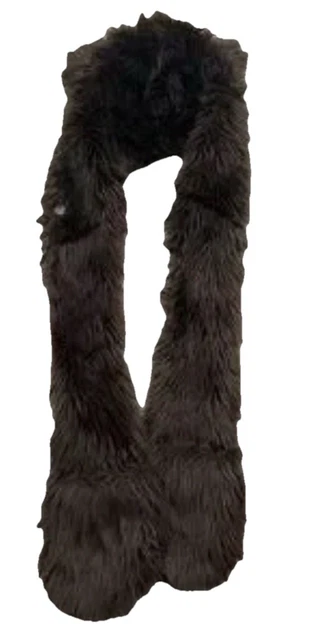 BROWN FAUX Fur Spirit Hood Hat/ scarf, and gloves £40.09 - PicClick UK