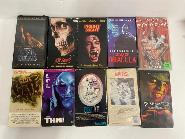 VHS HORROR MOVIE Lot Evil Dead The Gate Fright Night Wishmaster & More ...