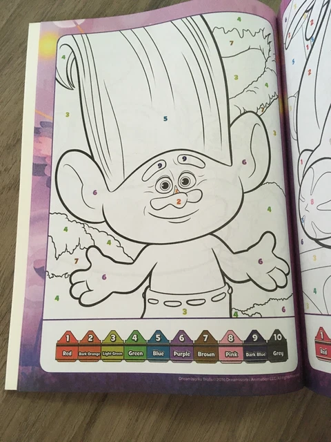 DREAMWORKS TROLLS COLOR by Number Colouring Book NEW $7.94 - PicClick CA