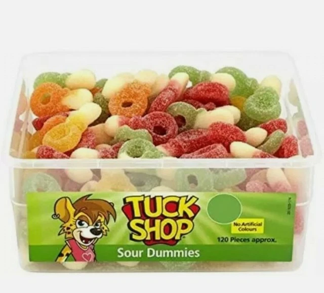 TUCK SHOP FIZZY Sour Dummies Tub Sweets Box Party Treats Gift £9.95 ...