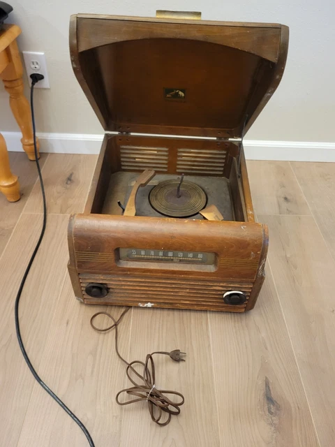 1948 RCA VICTOR Victrola Model 77U Tube Radio/Record Player AM Radio ...