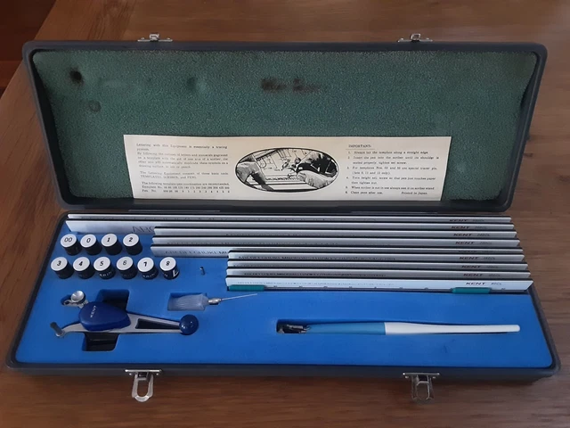 VINTAGE KENT LETTERING Set, Uchida, Japan, Technical Drawing Drafting £ ...