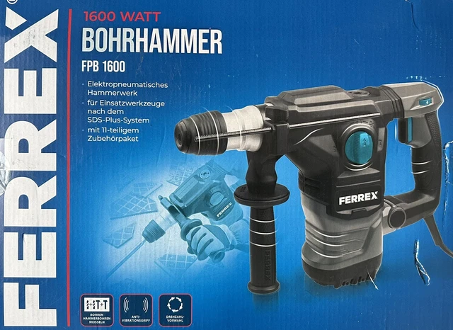 MARTEAU PERFORATEUR ÉLECTROPNEUMATIQUE FERREX 1600 watts SDS-Plus ...