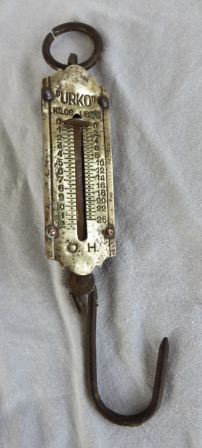 ANCIEN PESON À ressort Urko en kgs et libras époque XIX EUR 12,00 ...