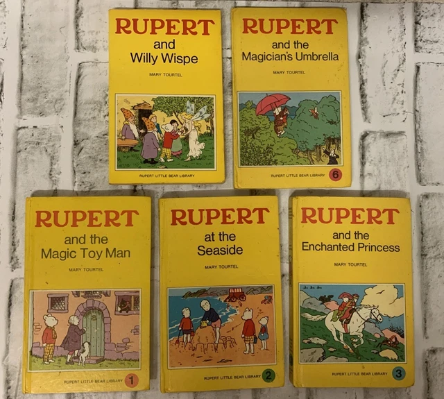 VINTAGE RUPERT THE BEAR BOOKS x 5 Little Bear Library Mary Tourtel CG ...