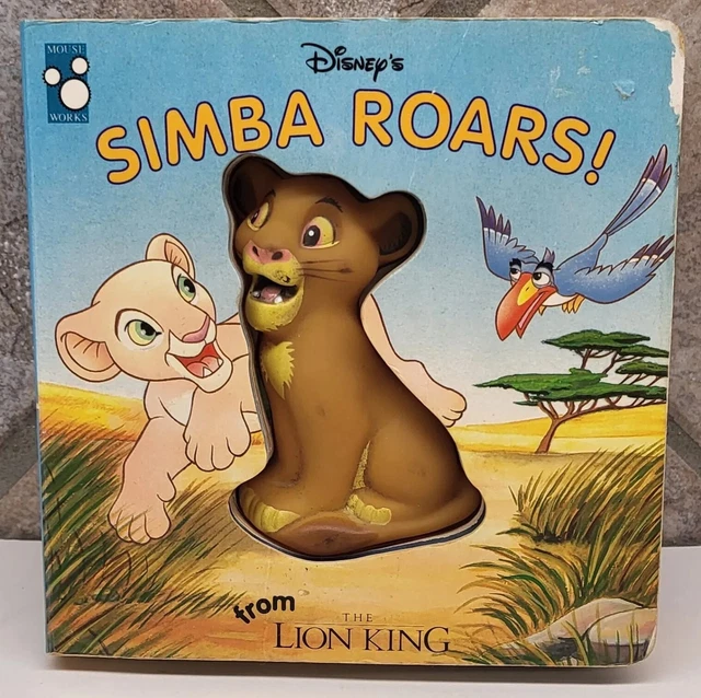 VINTAGE DISNEY THE Lion King SIMBA ROARS Squeeze Me Book Hard Cover 5 1 ...