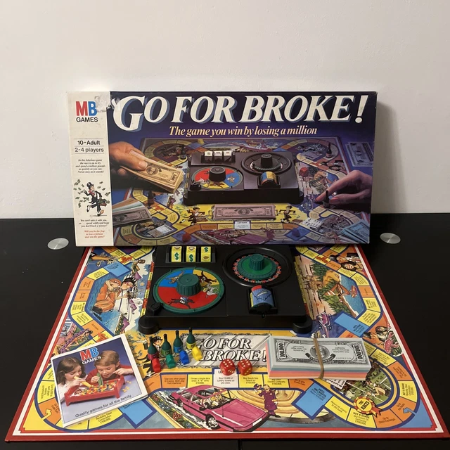 VINTAGE GO FOR Broke ! Board Game by MB Games 1985 - (8yrs+) ~ Complete ...